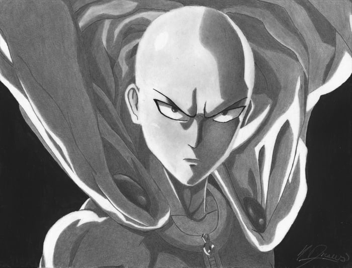 Made a drawing of Saitama in his serious form. - 9GAG