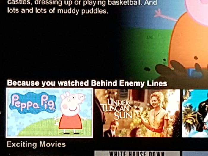 Seriously netflix wtf ? recommend peppa pig after watching behind enemy lines - 9GAG