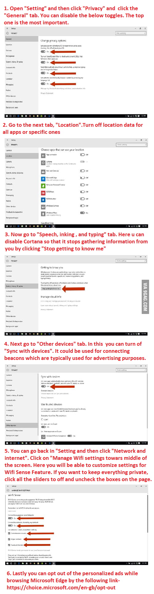 For solving most of privacy and other issues after installing windows 10 - 9GAG