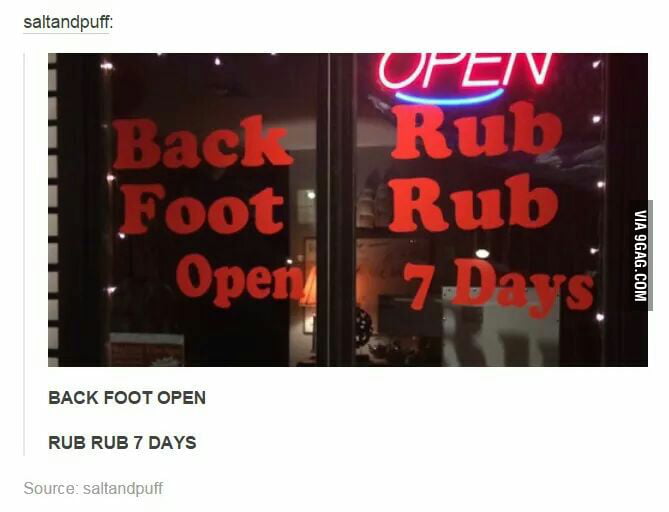 Back foot open, rub rub 7 days - 9GAG