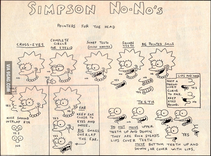 Simpson's drawing rules - 9GAG