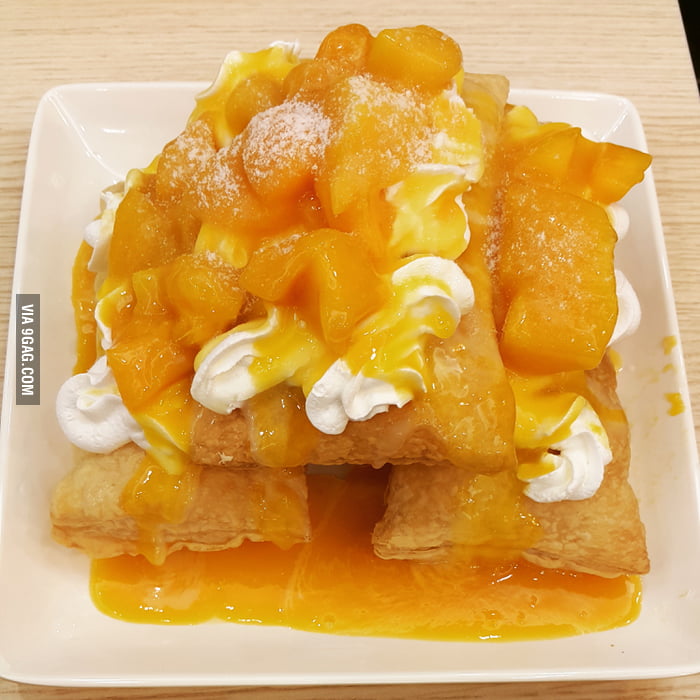"Golden Napoleon" - Mango Mille-feuille at a dessert place in Hong Kong ...