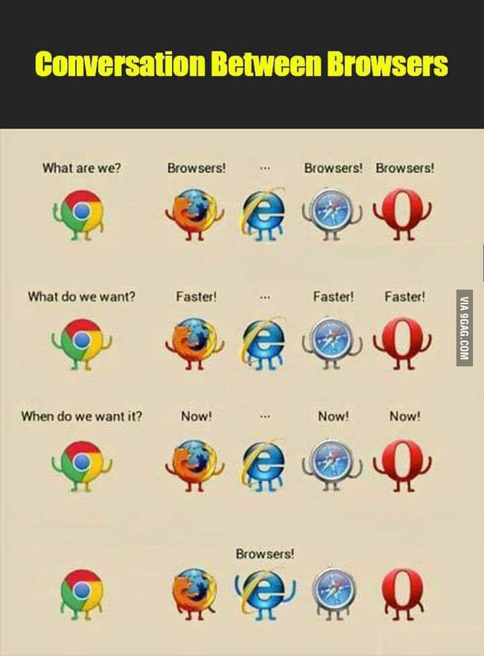 Conversation between Browsers - 9GAG