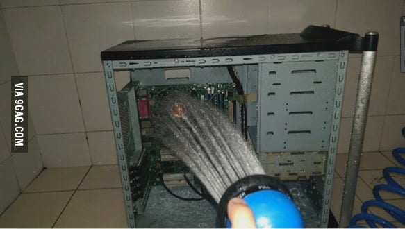 Cleaning my computer because it keeps getting dusty - 9GAG