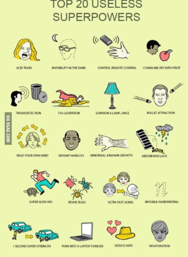 Which useless superpower would you choose and why??(comment below) - 9GAG