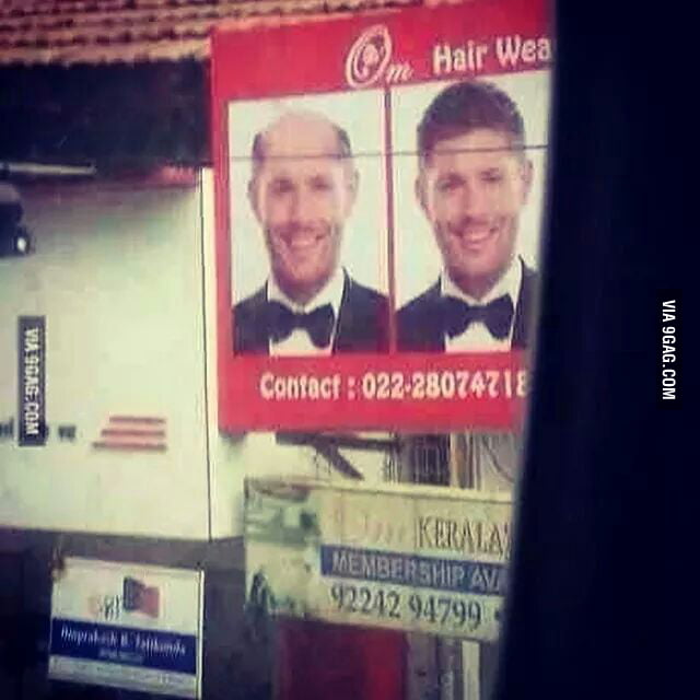Bald Dean Winchester has a weave lol *getting the rocksalt* - 9GAG