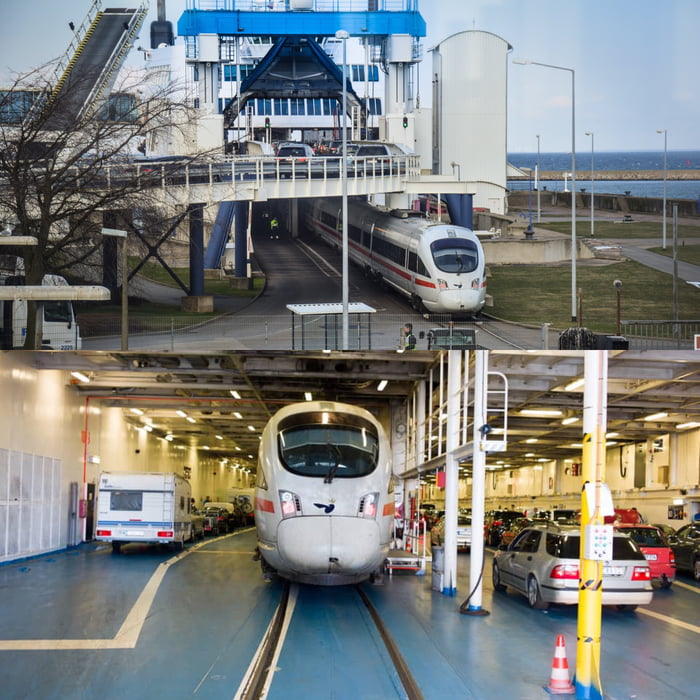 So the train from Copenhagen to Hamburg apparantly goes on the ferry ...
