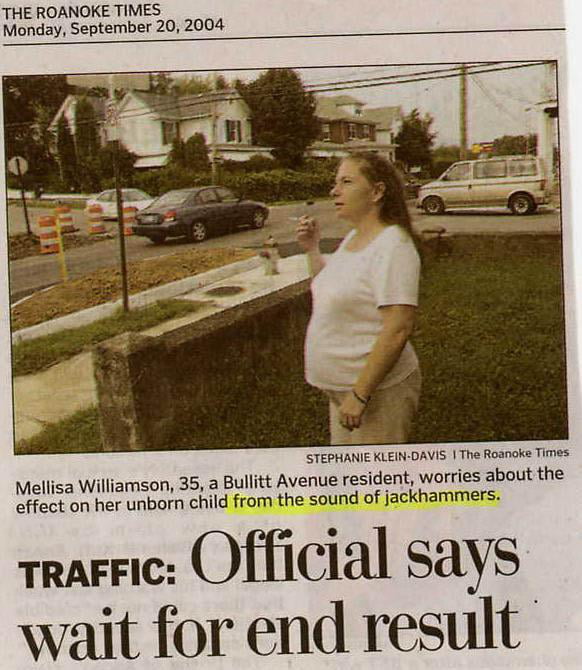 Melissa Williamson, 35, worries about the sound of jackhammers on her ...