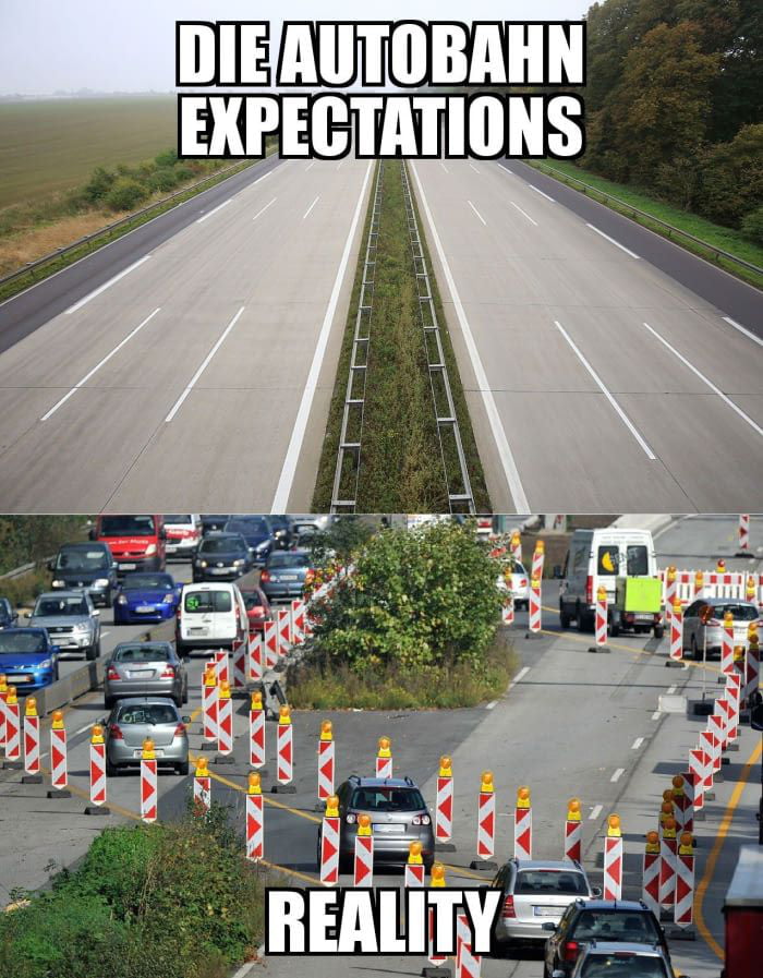 I just went to germany by car. and learned a new word... Stau!!!! - 9GAG