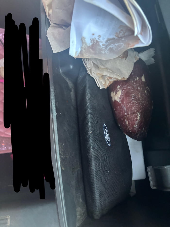 Strange meat in car - 9GAG