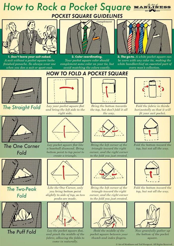 A cool guide on how to rock pocket square - 9GAG