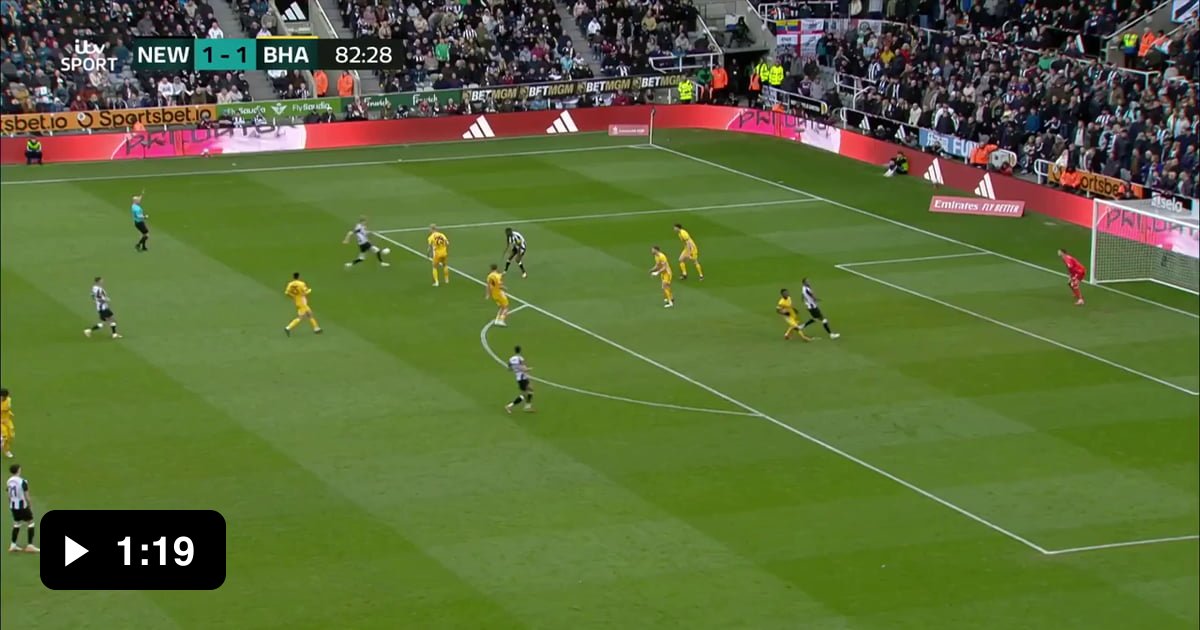 Anthony Gordon red card '83 (Newcastle 1 - 1 Brighton) - 9GAG