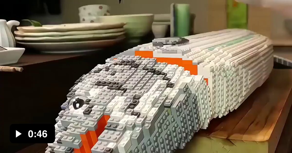 Making blue fin tuna sashimi from lego - 9GAG