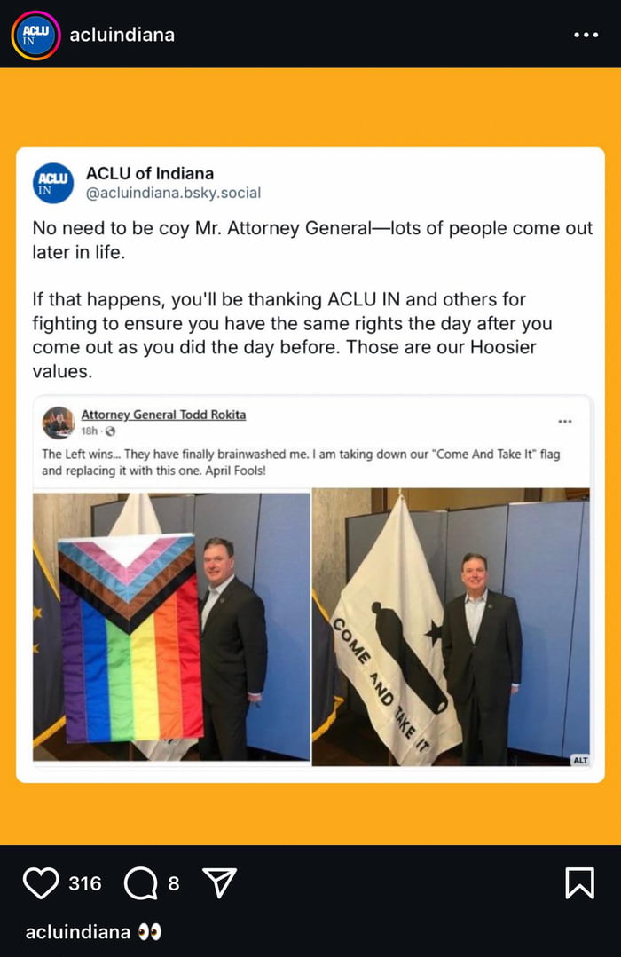 ACLU of Indiana had time today… - 9GAG
