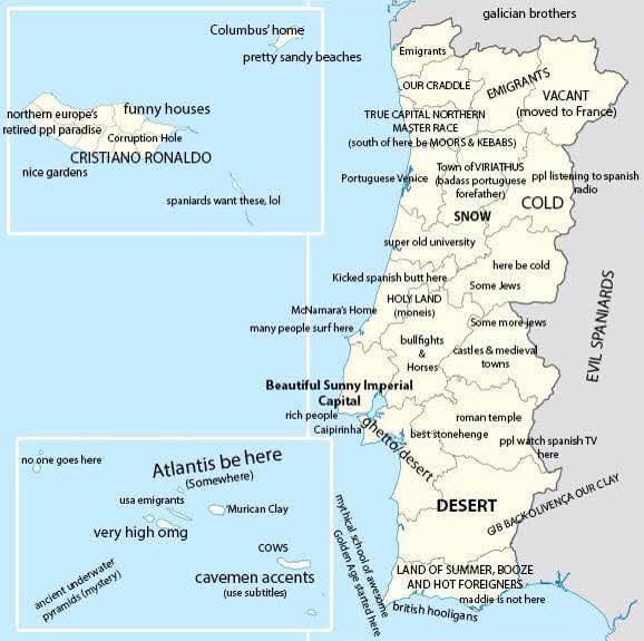 The true map of Portugal. - 9GAG