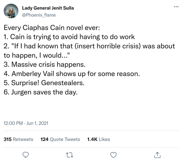 A brief summary of Ciaphas Cain - 9GAG