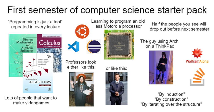 First semester of computer science starter pack - 9GAG