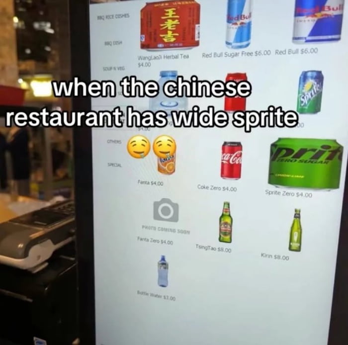 When the Chinese restaurant menu has a uniquely proportioned Sprite ...