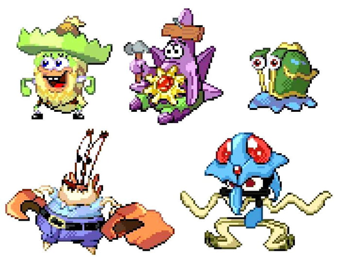 The pixelated Tentacruel Squidward looks awesome! - 9GAG
