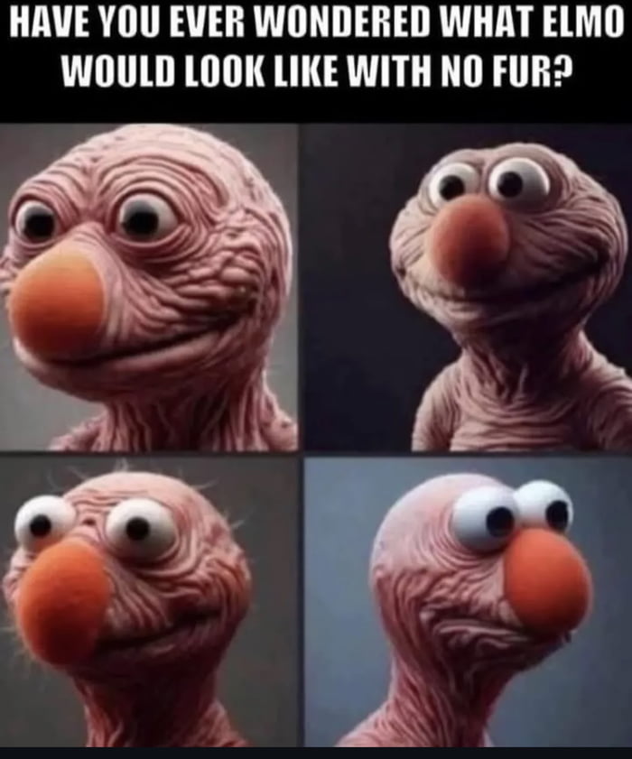 No fur Elmo - 9GAG