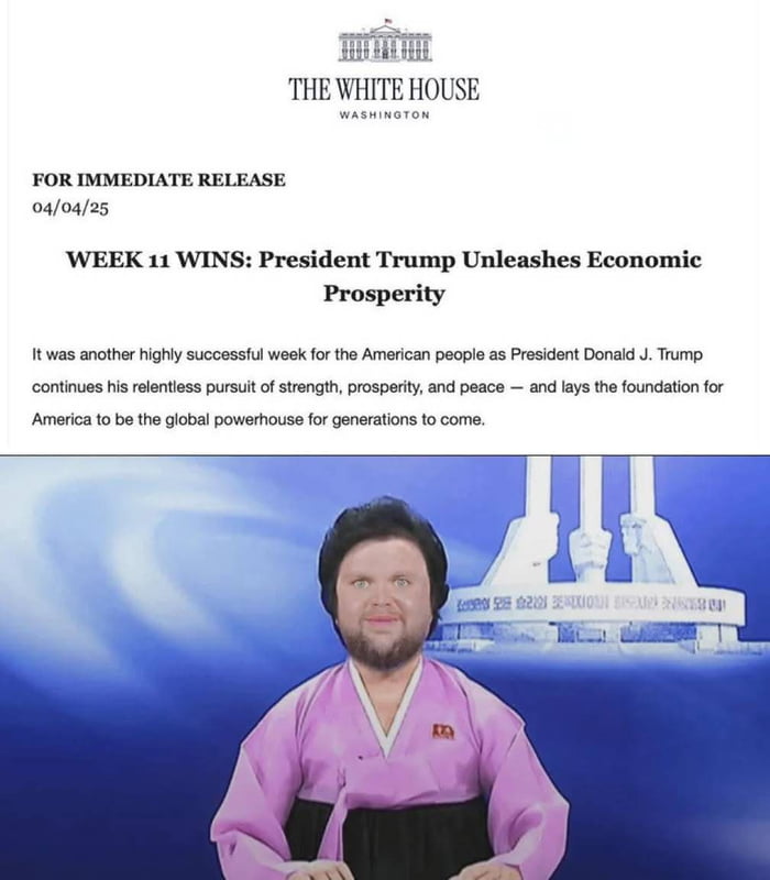 Our Dear Leader Donald Jong Trump-un will lead us to prosperity like we ...