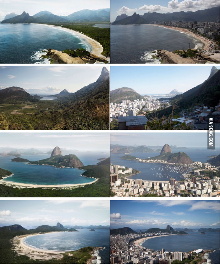 Rio de Janeiro 450 years - Then and Now. - 9GAG