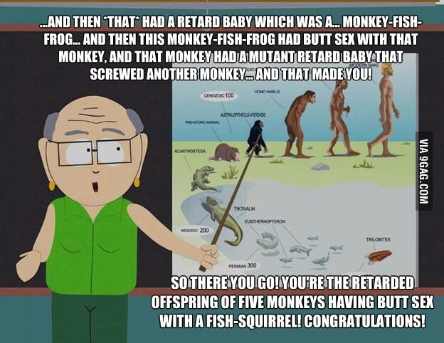Mr's garrison on evolution - 9GAG