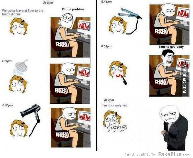 Getting ready: Men VS. Women - 9GAG