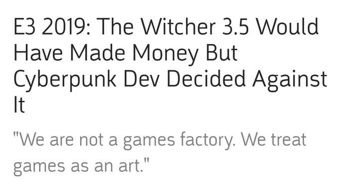 Why CDPR is one of best developers. - 9GAG