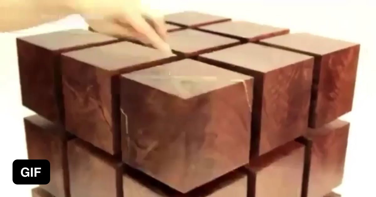 This float table made from levitating wooden cubes - 9GAG