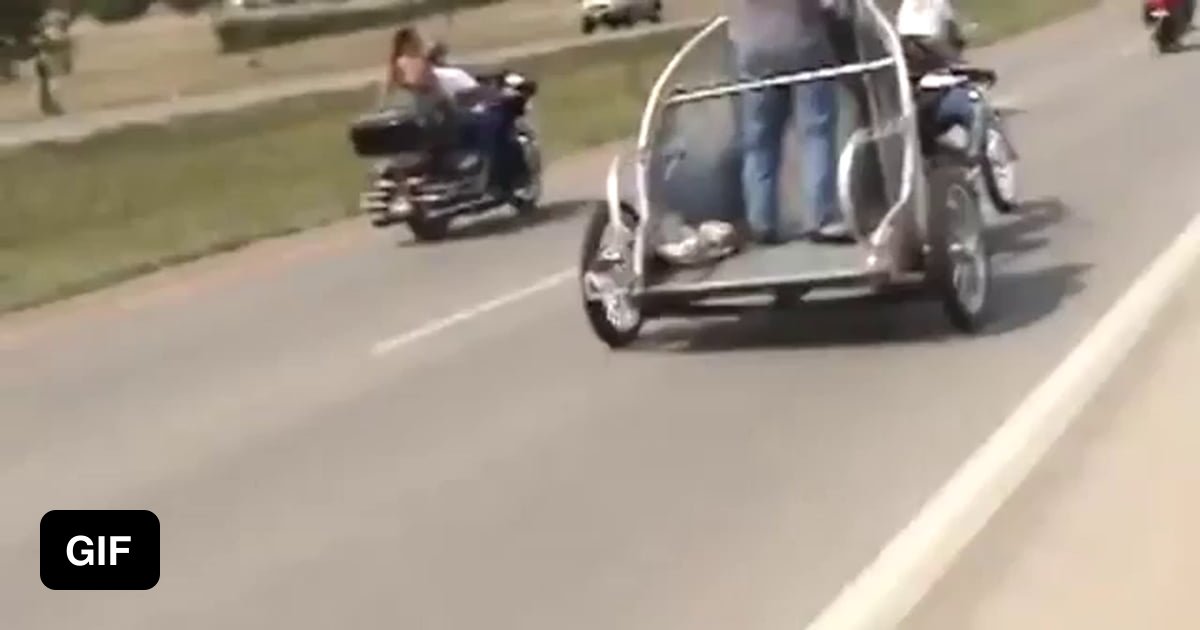 Motorcycle pulled chariot - 9GAG