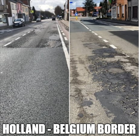 This is the Holland - Belgium border... - 9GAG