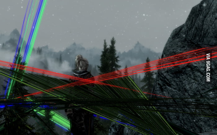 This is what Skyrim with a broken graphic card looks like :( - 9GAG