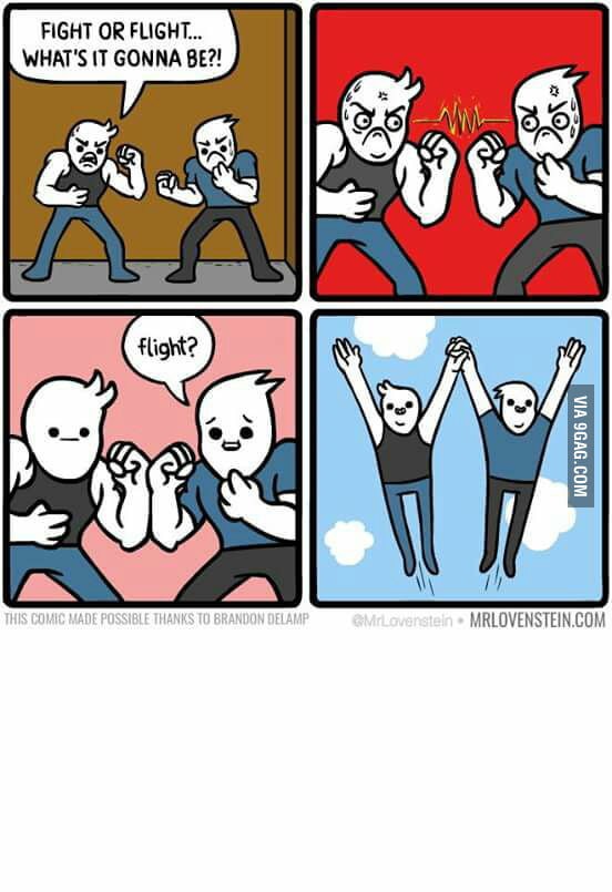 Fight or flight? ALWAYS FLIGHT. - 9GAG