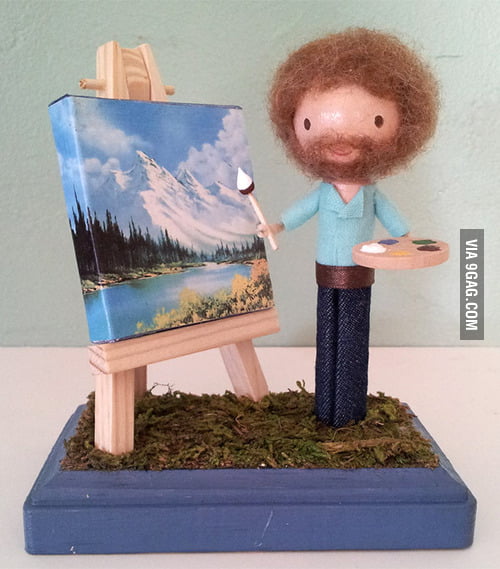 Miniature Bob Ross. - 9GAG