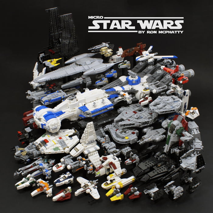 Micro Lego Star Wars ships, everything is 1:250 scale - 9GAG