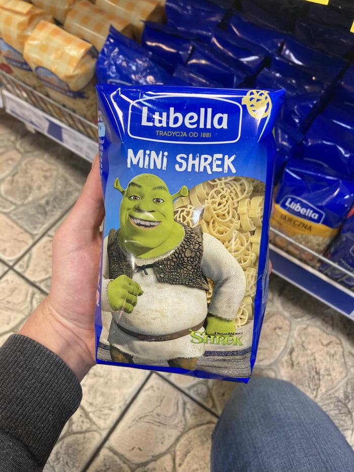 There is a shrek-shaped pasta in Poland. Pasta is love, pasta is life ...