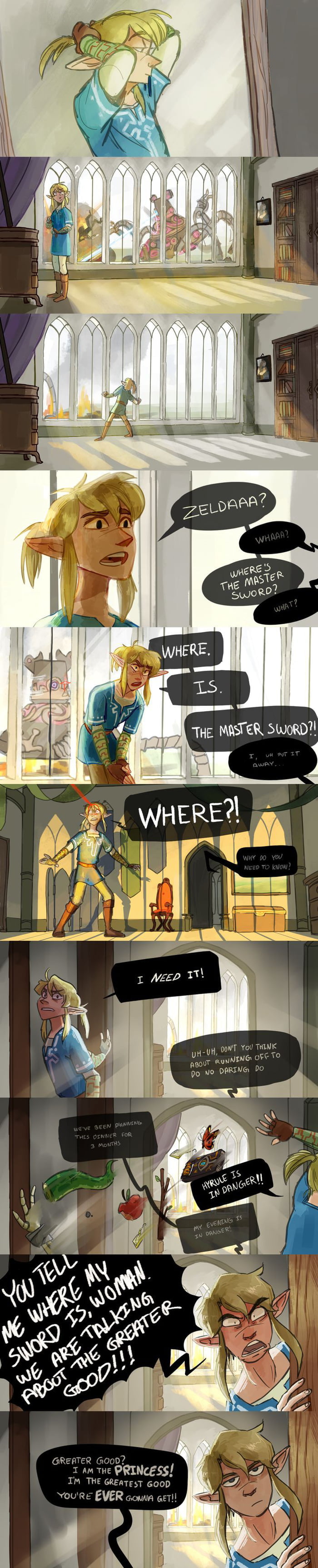 "Damn it Zelda! Where's the goddamn MASTER SWORD!? " - 9GAG