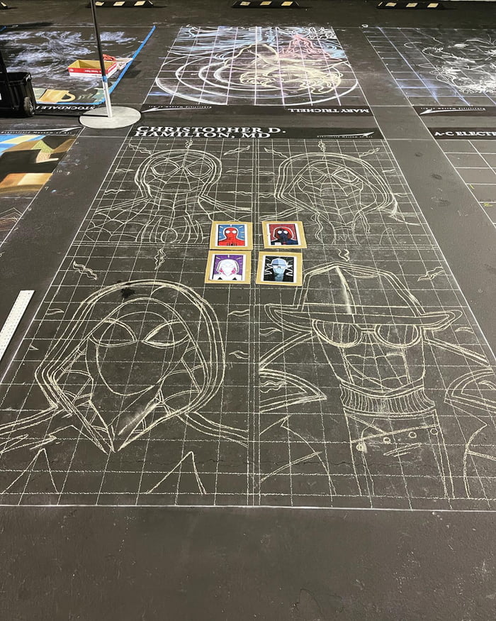 Currently working on this massive 12x8 Spider-Man chalk drawing for a ...