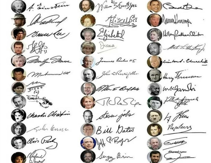 The signature of famous people - 9GAG