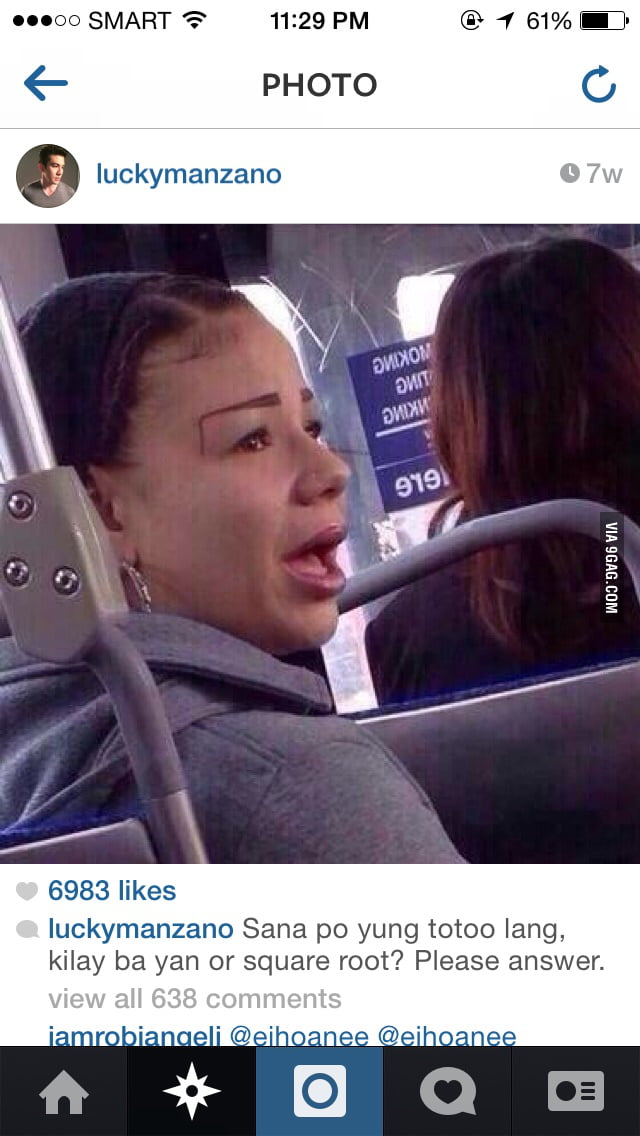 Is that an eyebrow or a square root? - 9GAG