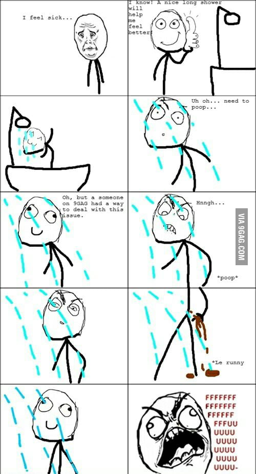 Poop in the shower fail - 9GAG