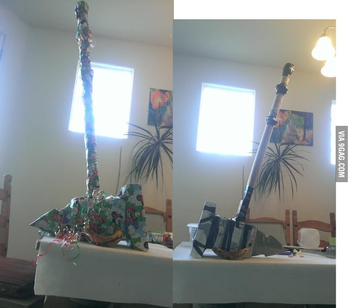 Family gift exchange.. warhammer decoy wrapping! sbux coffee, candy ...