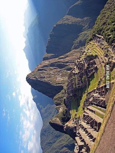 Do you see the face? (Machu Picchu, Peru) - 9GAG