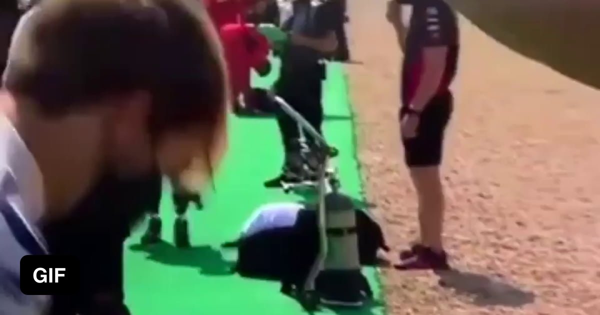 Formula 1 driver Pierre Gasly performing a catch reaction test - 9GAG