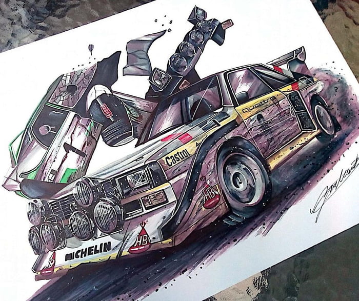 Rally cars, hand drawn - 9GAG