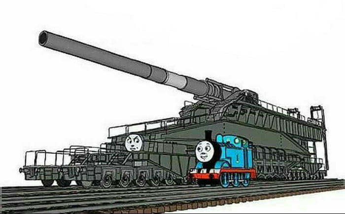 Thomas the tank engine meets his new friend Gustav the train-track ...