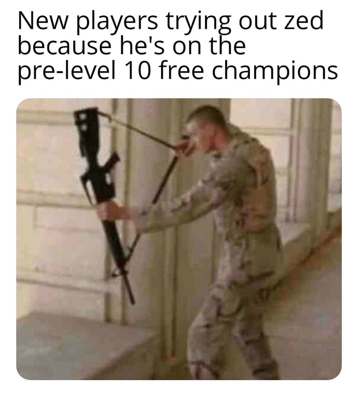 Zed and riven in lvl 10 free rotation, is riot dumb? - 9GAG