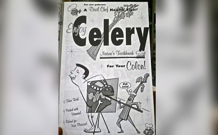 Advertisement - Enjoy Celery: Nature's toothbrush for your colon (1950 ...