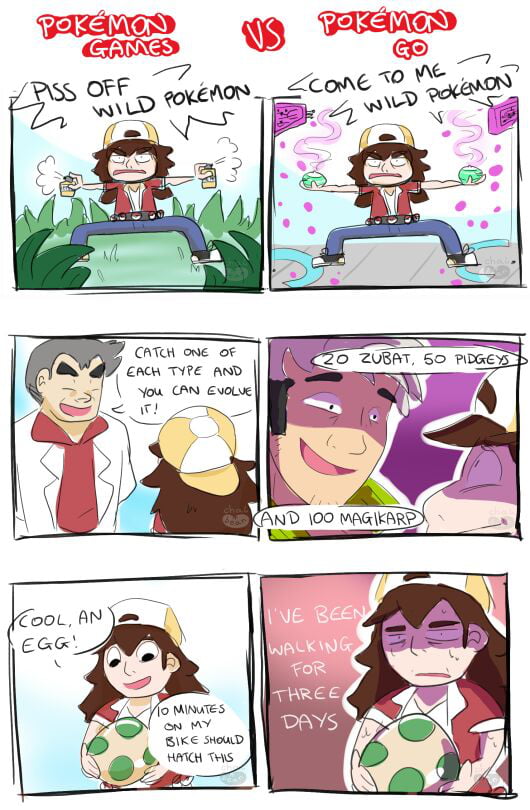 Pokemon Game VS. Pokemon GO - 9GAG